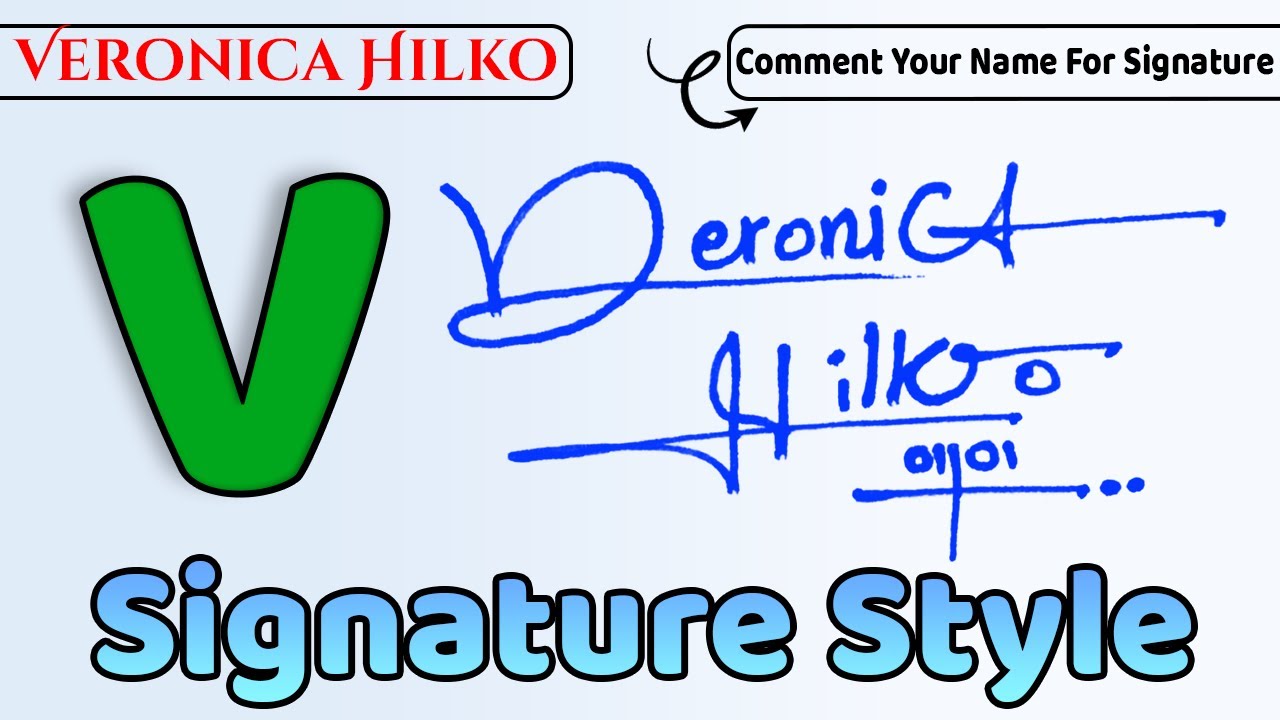 ️ Veronica Hilko Name Signature Style Request Done - YouTube