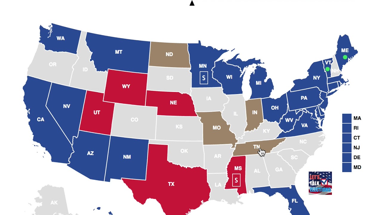 The 2018 Senate Elections as of July 1st, 2018 - YouTube