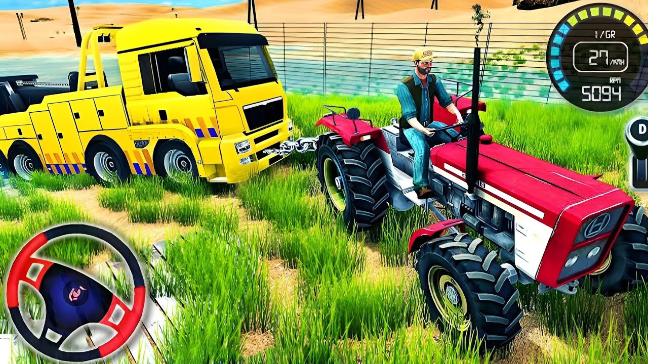 Tractor Pulling Farming Simulator || Real Cargo Offroad Towing Rescue ...