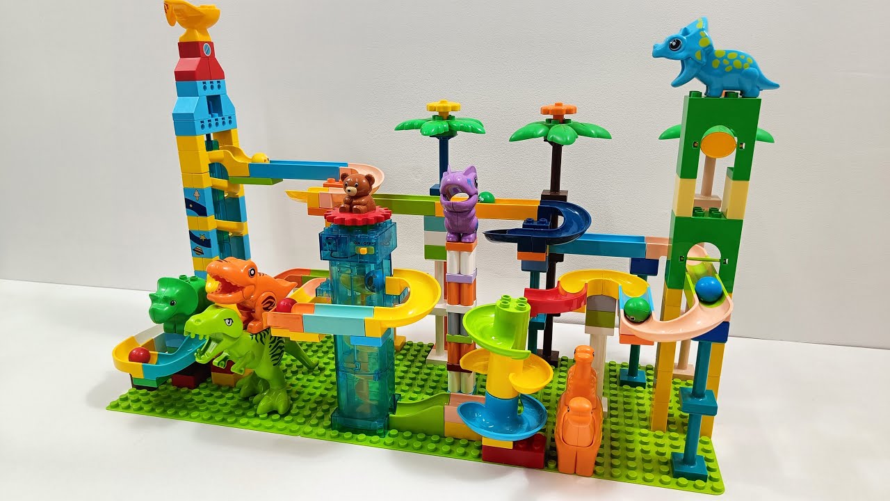 Dinosaur Marble Run Adventure Colorful Building Blocks Toy Set 🦖🎢🧱 ...