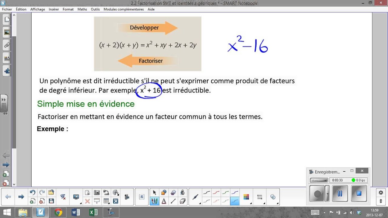 2.2 Factoriser par Simple mise en évidence - YouTube