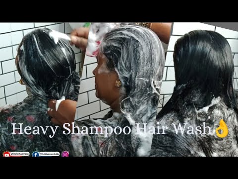 Heavy Shampoo Hair Wash Challenge | How To oil Hair With Shampoo 💕💯💋👌 ...