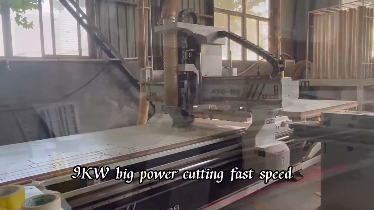 ATC Woodworking cnc router machine 1325 wood cutting machine with auto loading unloading tables ...