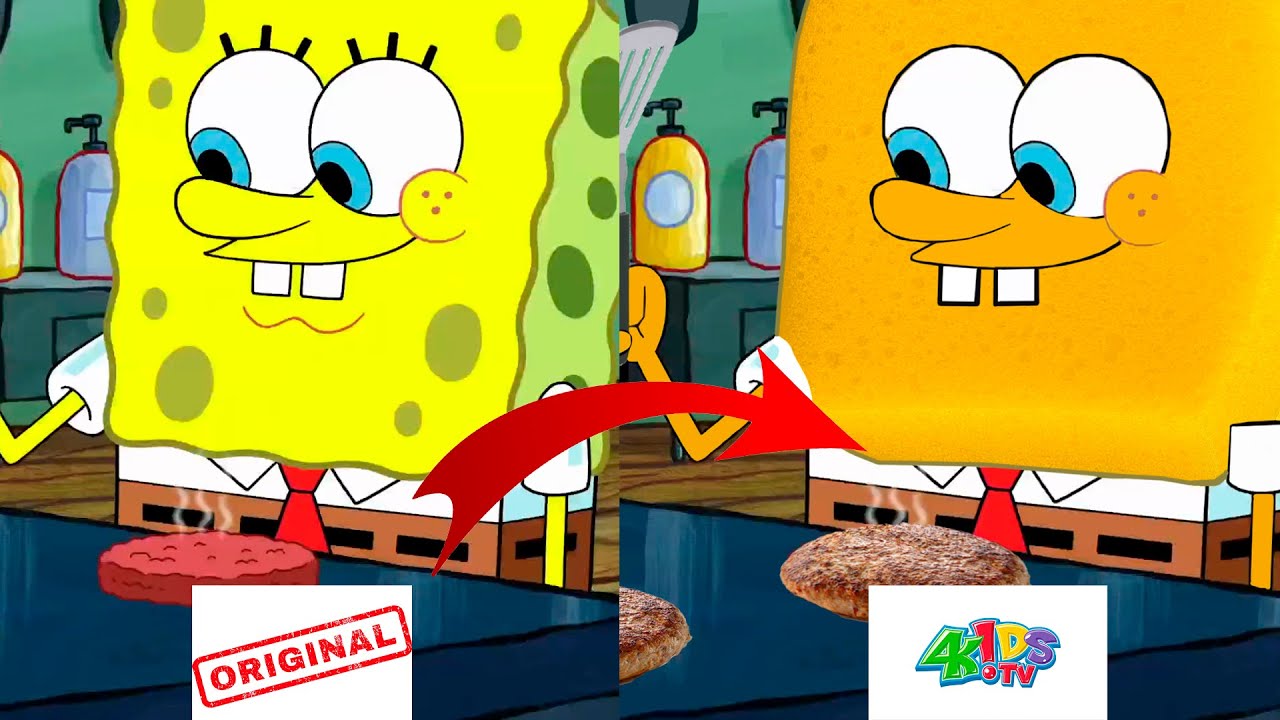 4Kids Censorship in Spongebob - YouTube