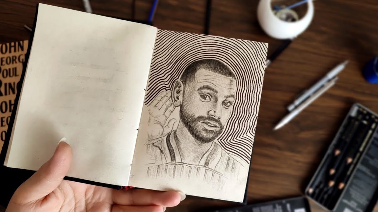 Drawing Mohamed Salah Liverpool (pencil sounds) _ Drawing football ...