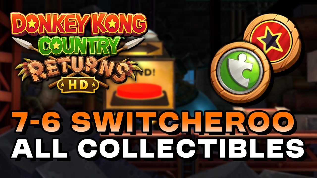 Donkey Kong Country Returns HD - 7-6 Switcheroo (All Puzzle Pieces ...