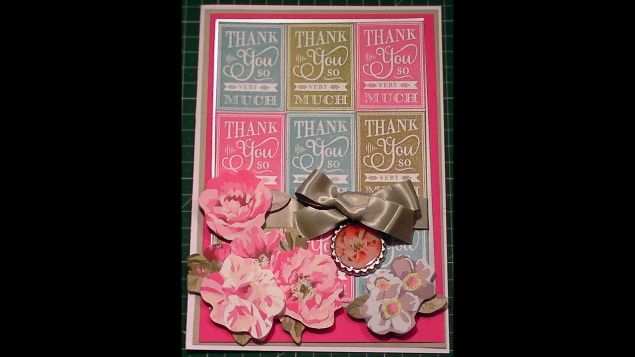 106. Card Tutorial: Fancy Anna Griffin Chalkboard Stamped Thank You ...
