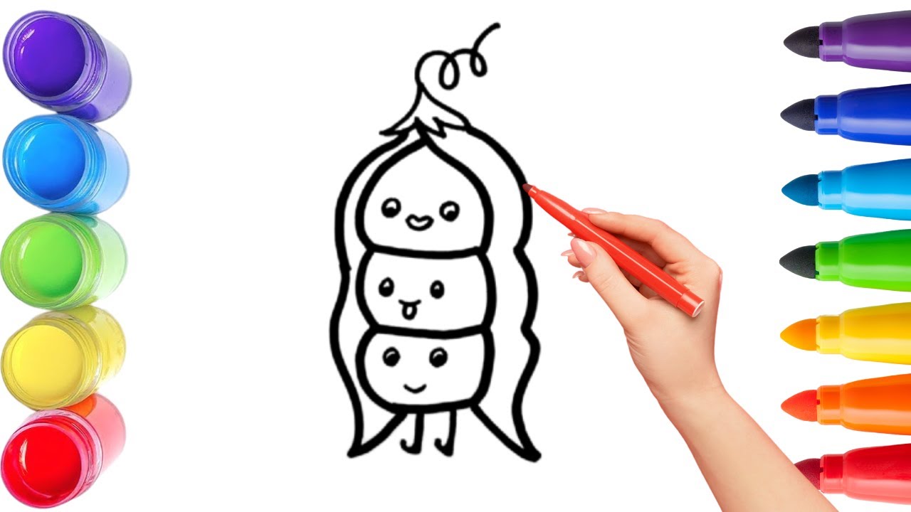 How To Draw cute seed Drawing, Painting & Coloring For Kids and ...