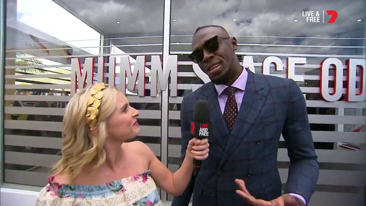 Interview: Usain Bolt visits Oaks Day - YouTube
