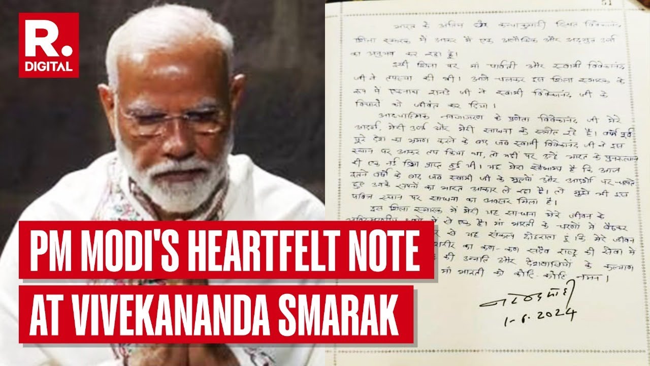 PM Modi Pens Heartfelt Note At Vivekananda Smarak, Calls Kanyakumari's ...