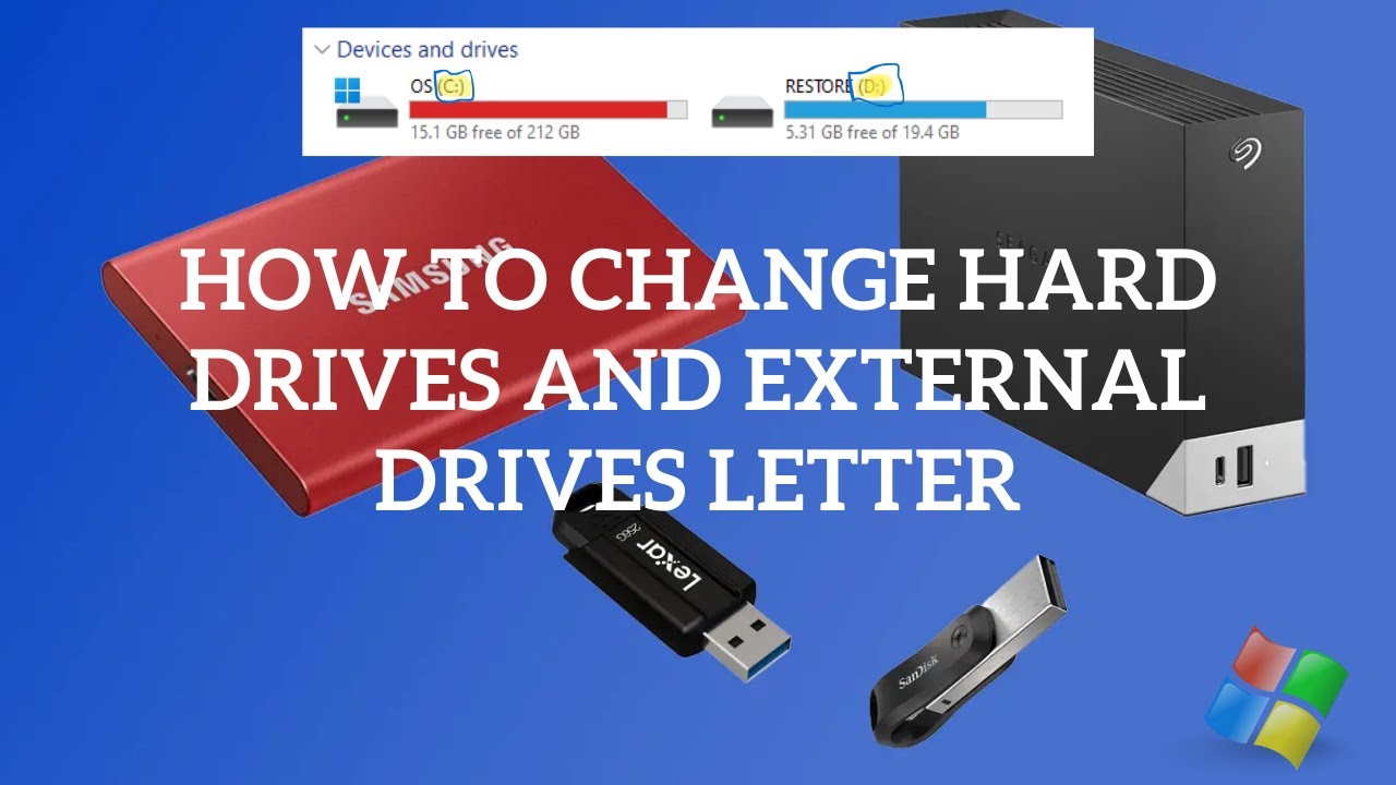 How to change Hard Drives | External Drives Drive Letter - YouTube
