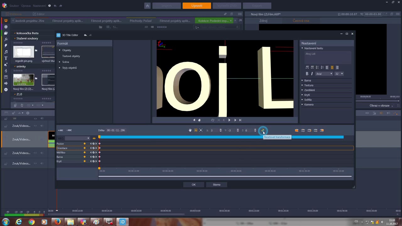 Pinnacle Studio 21 - 3d text - YouTube