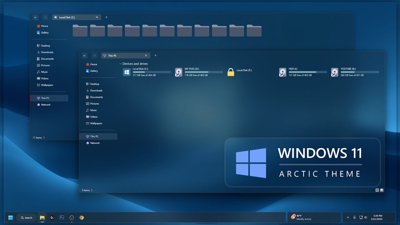 Windows 11 Arctic Theme – Cool & Clean Desktop Customization Setup ...
