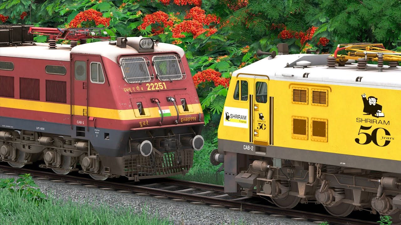 WAP4 to WAP7 LOCOMOTIVE CHANGE | BUMPY RAILROAD | RAILWORKS 3 | INDIAN ...