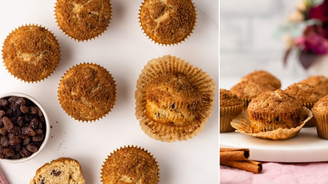 Cinnamon Raisin Muffins - YouTube