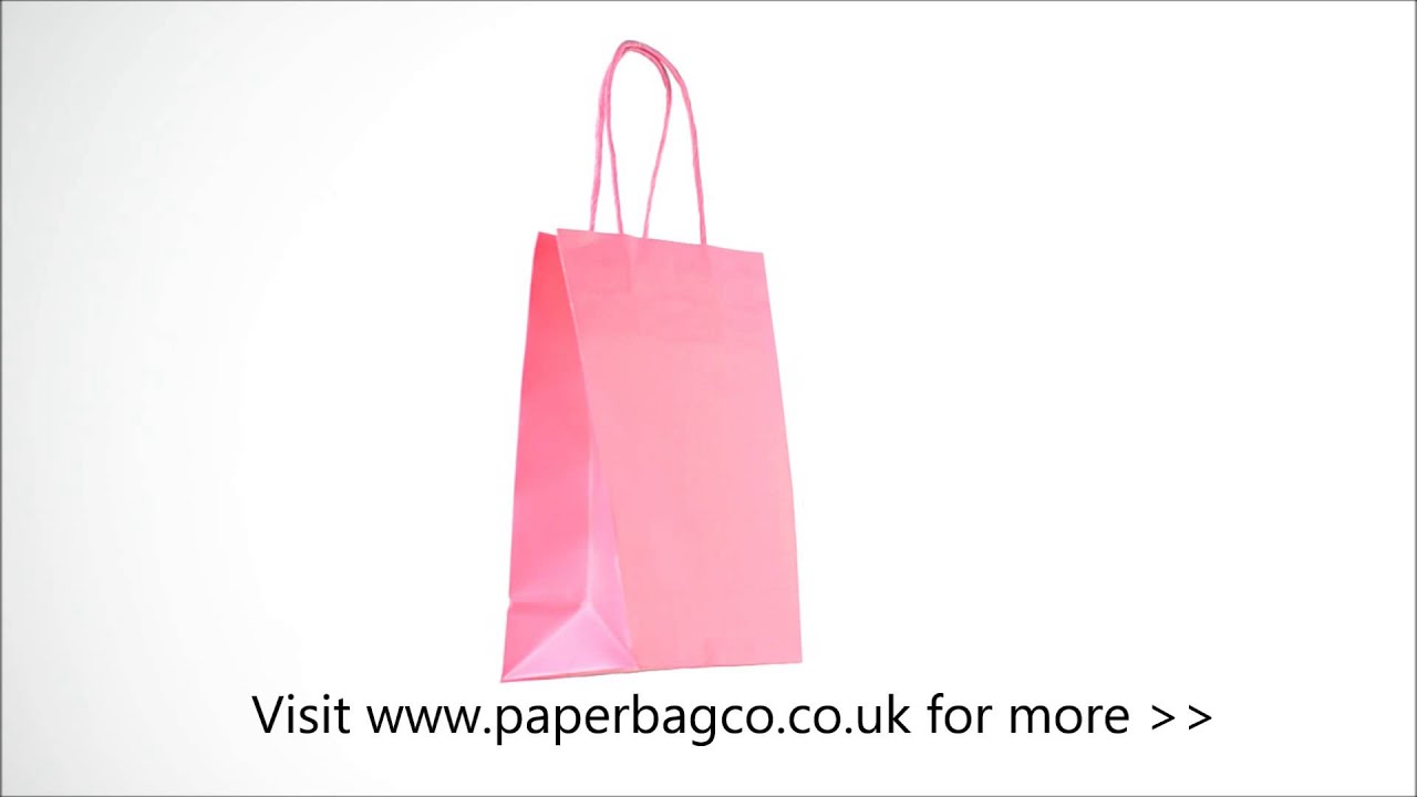 Bright Pink Paper Bags with Twisted Handles | Paper Bag Co - YouTube
