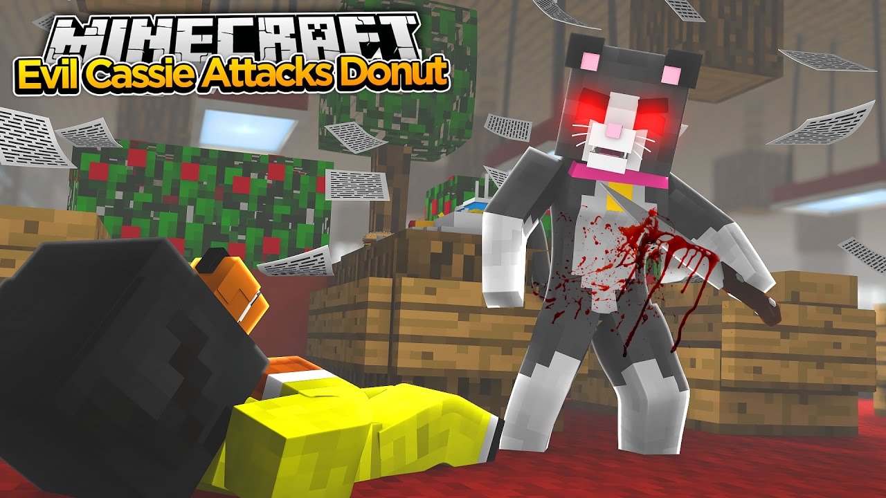 Minecraft - EVIL CASSIE BREAKS DONUTS HEART - Little Baby Max - YouTube