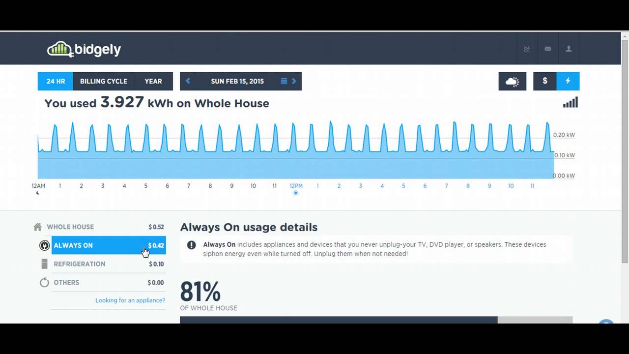 Bidgely + Vacation = Your Baseline Electric Usage - YouTube