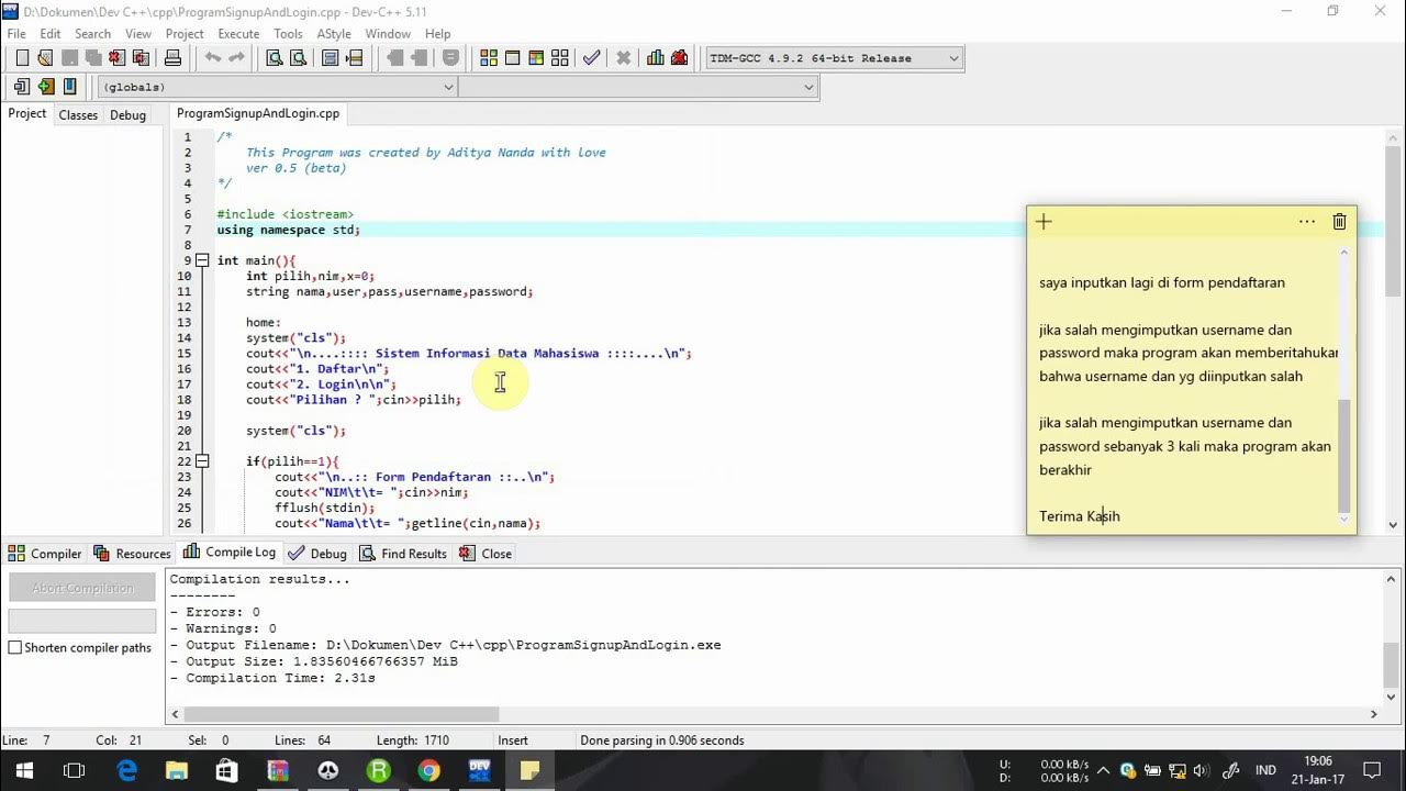 Program Create Account And Login c++ - YouTube