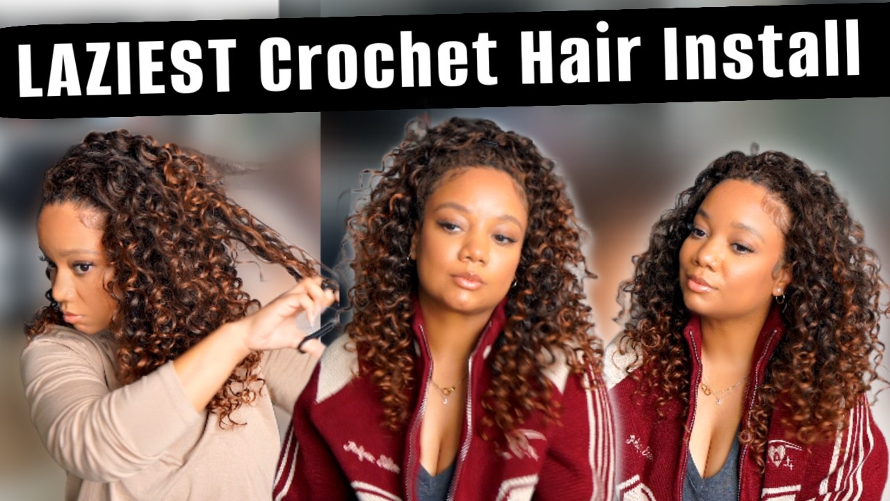 $28 Curly Crochet from Amazon 📌 My Laziest Crochet Hair Install Ever ...