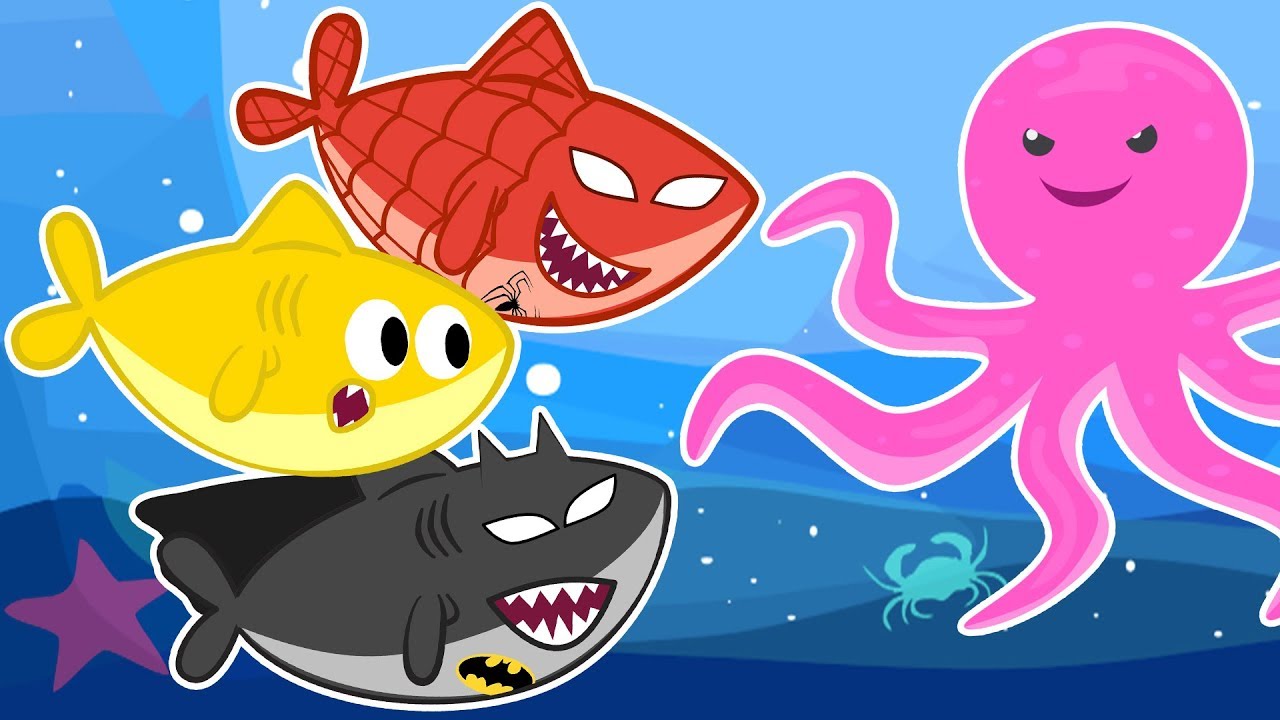 Baby Shark Meets Octopus Lollipop Learn Colors. + More Songs & Cartoons ...