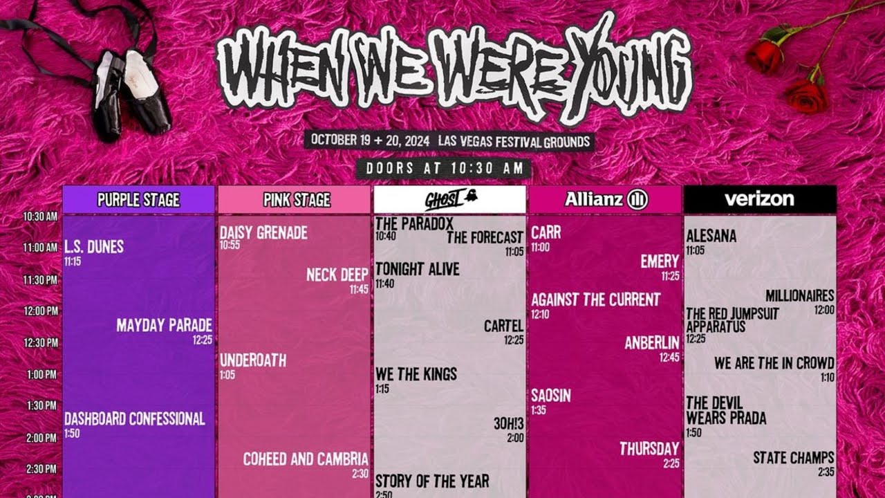 🖤 When We Were Young Fest Line-up (BREAKDOWN) 🖤🩷 #wwwyf - YouTube