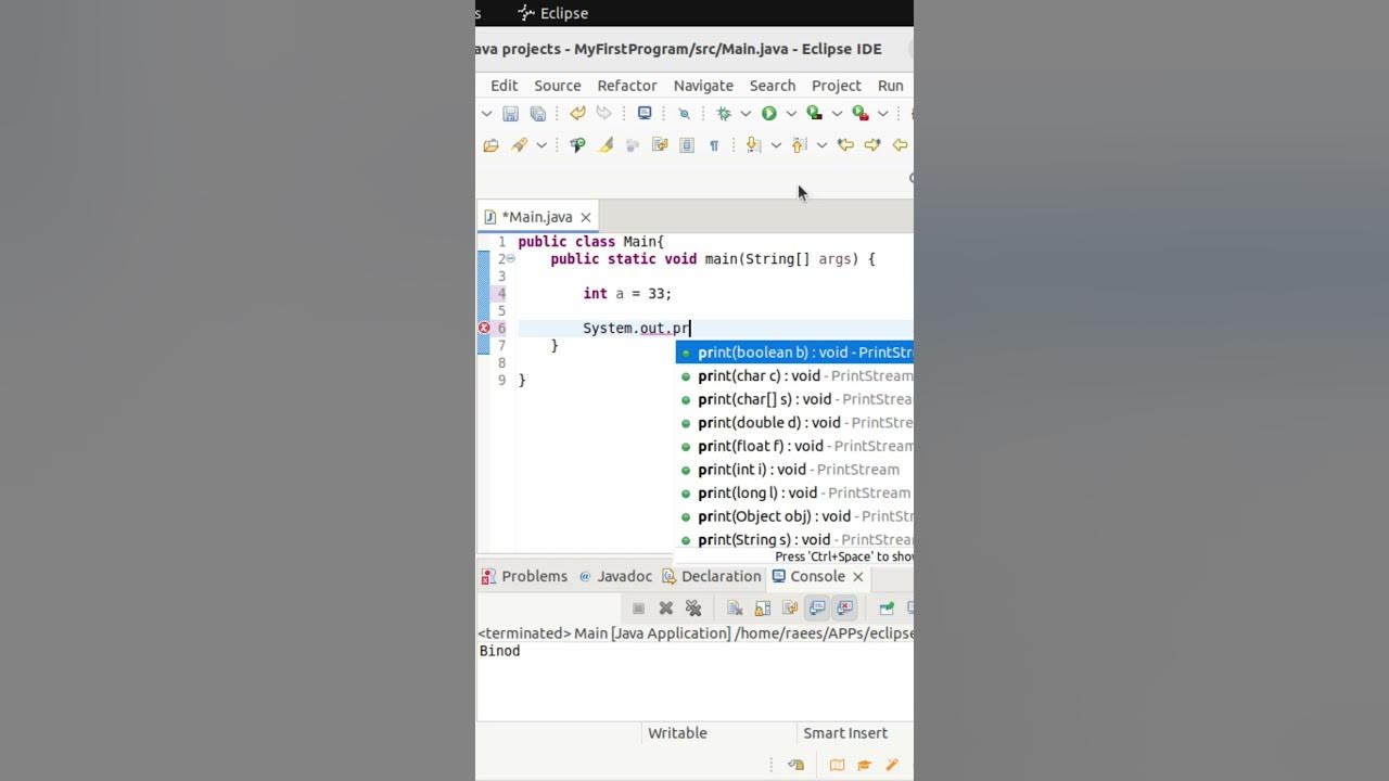 Print Int Command In Java Java Javaprogram Programmer Programming Youtube