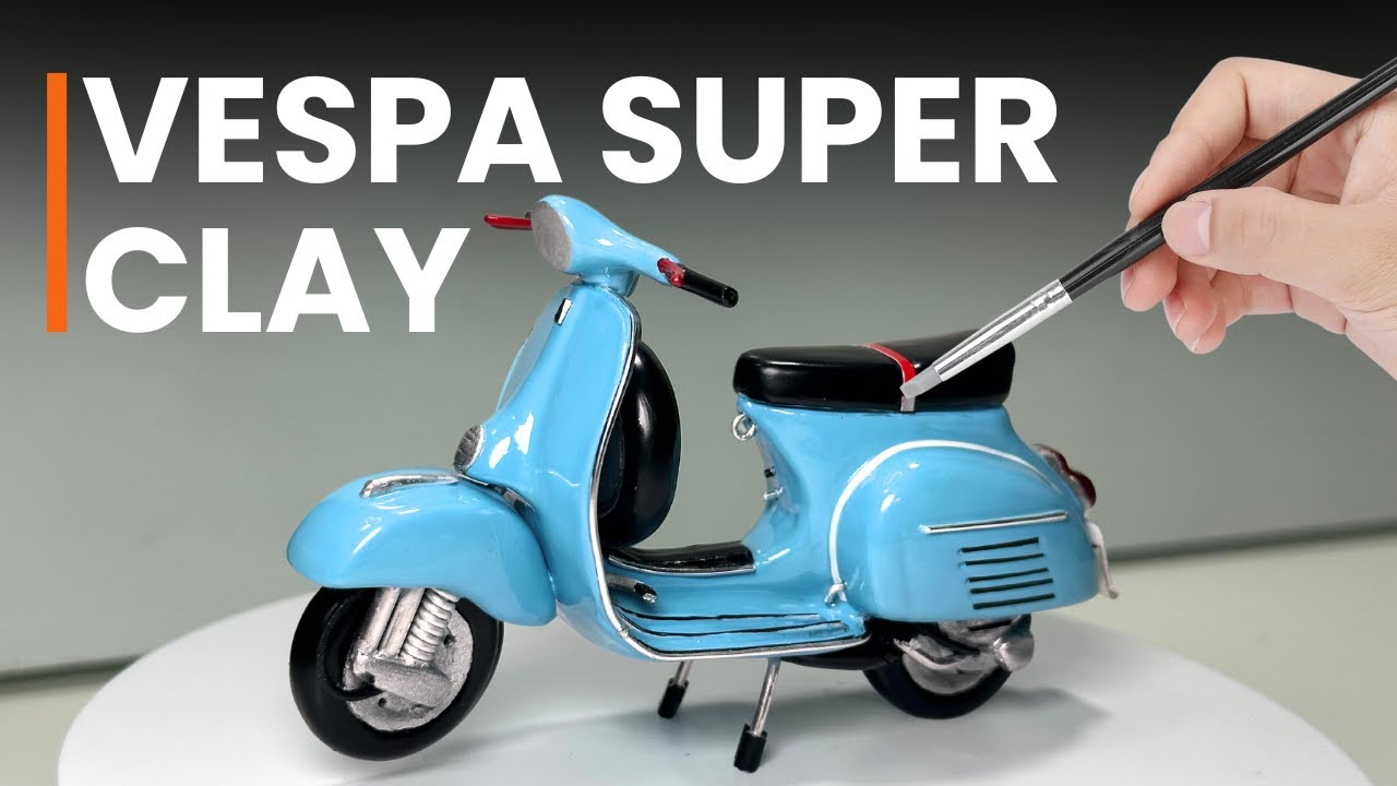 How to Craft a 1966 VESPA SUPER 150 Motorcycle in Clay: Step-by-Step ...