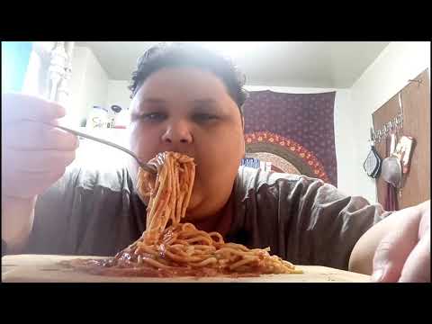 SLOPPY SLURPING SPAGHETTI MUKBANG (no talking) BIG BITES - YouTube