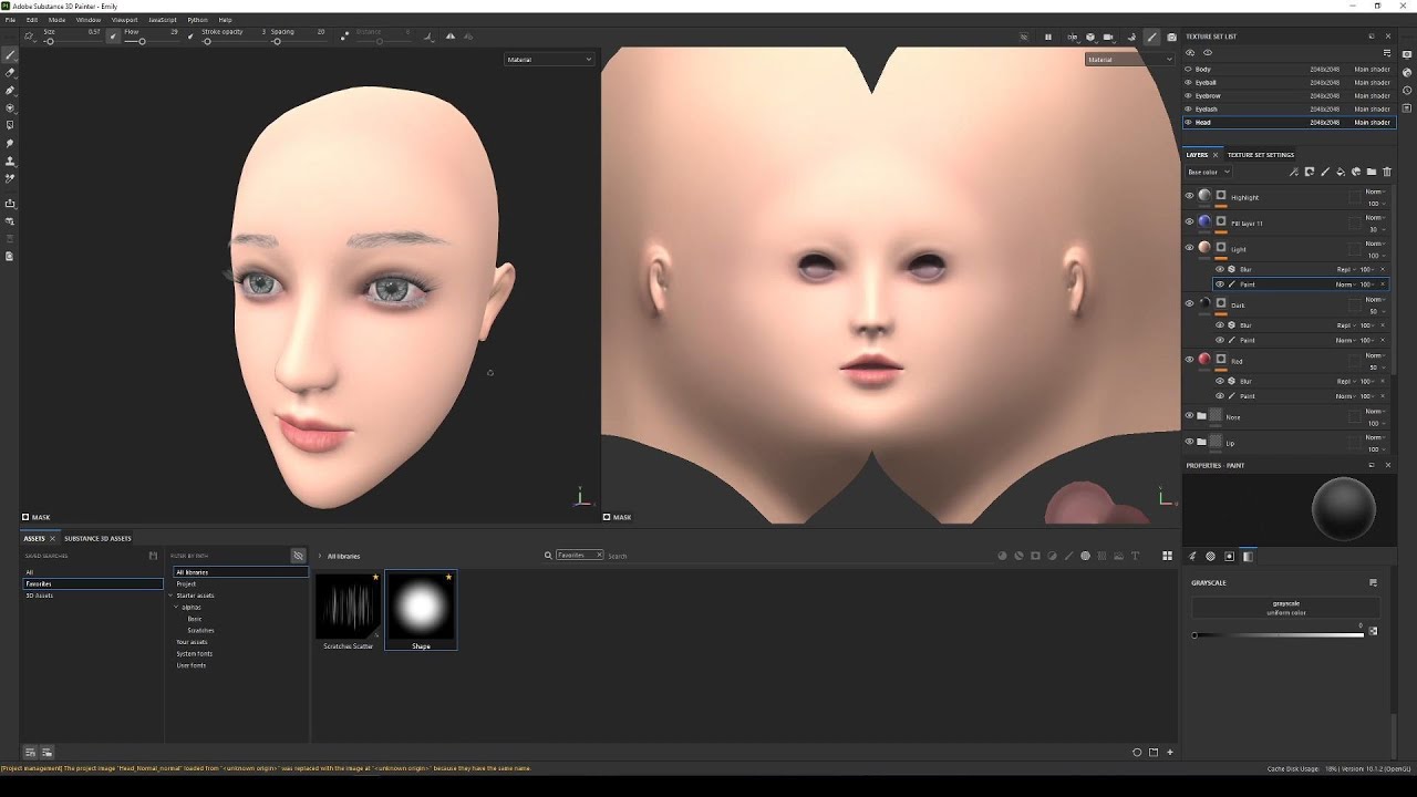 Painting character facial texture - YouTube