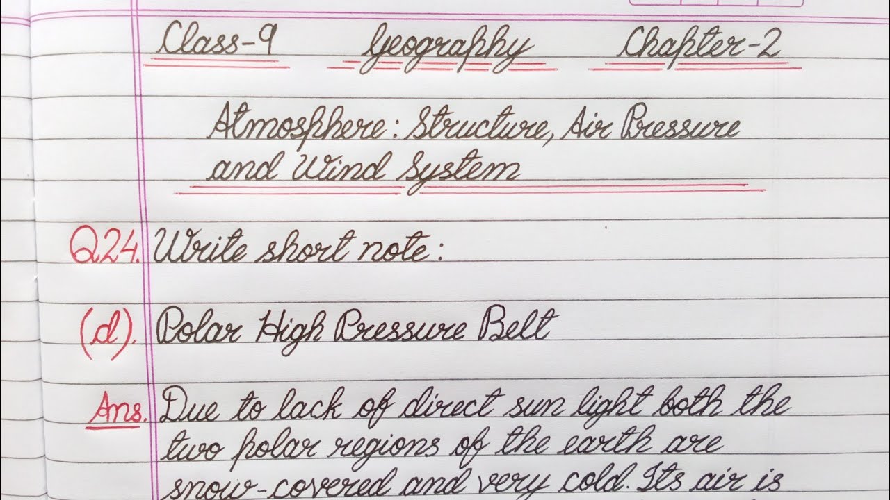 Write short note : Polar High Pressure Belt / Class 9 / Geography ...