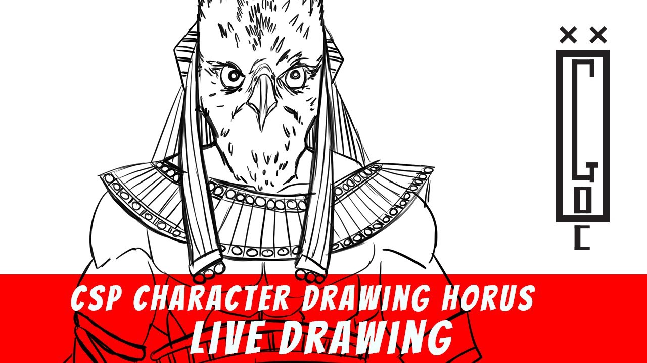 Drawing Horus: real time concept art with commentaries - YouTube