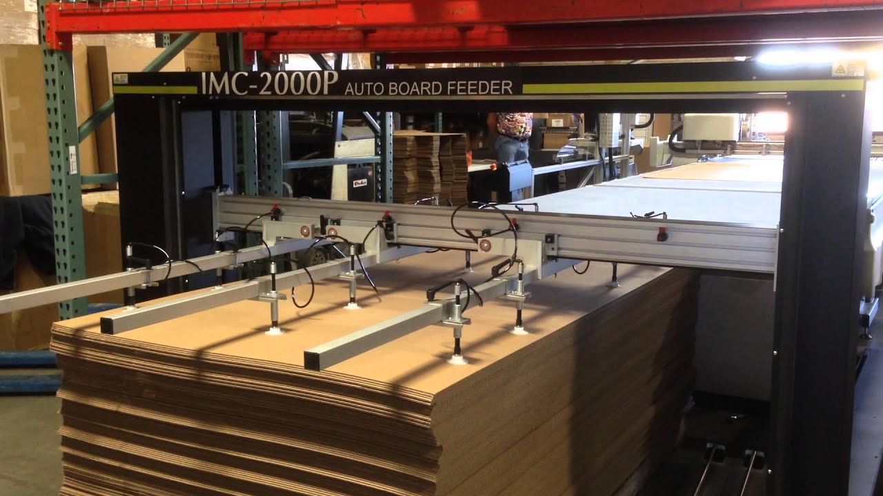 IMC-2000P Auto Board Feeder, Corrugated Board - YouTube