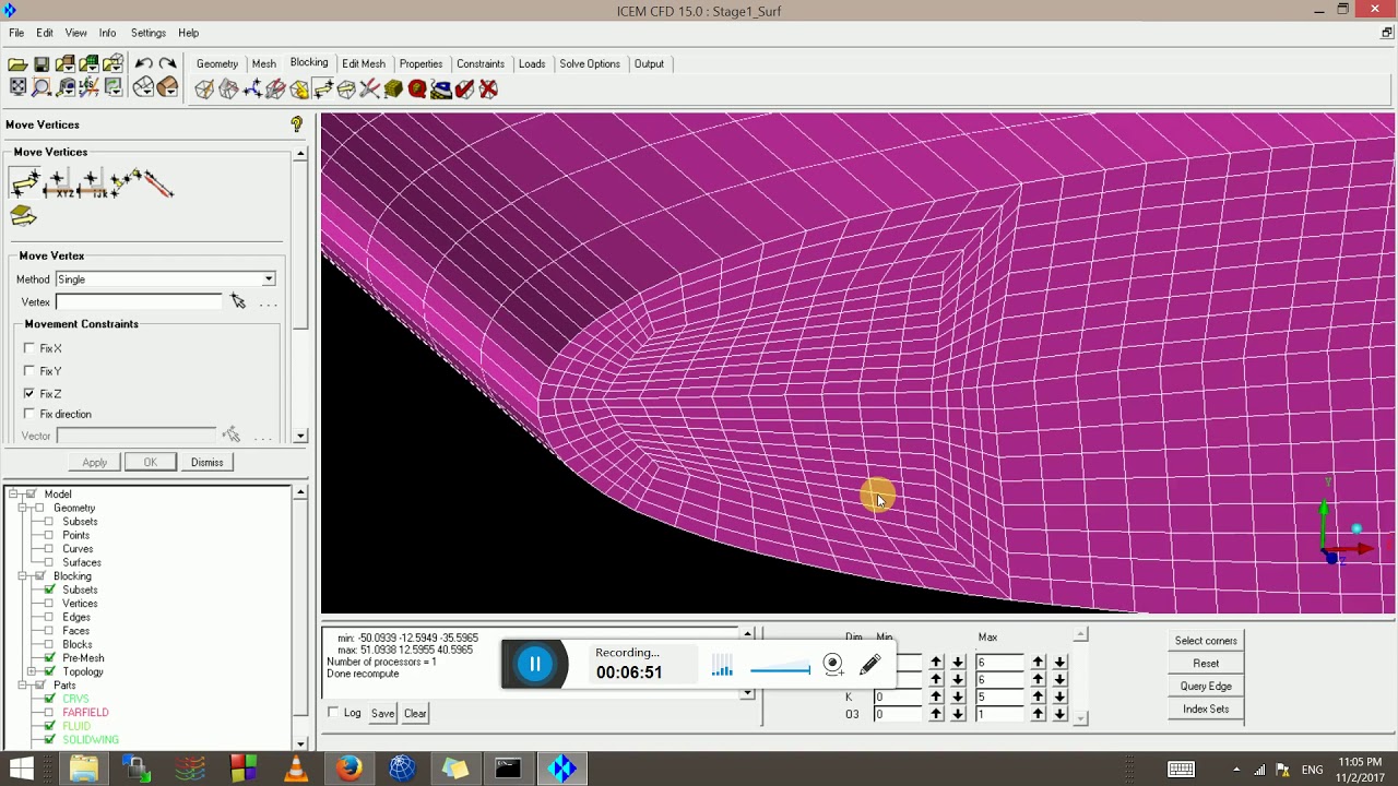 Lesson 4b - Structured Meshing 3d- NACA Wing Part 2 - YouTube