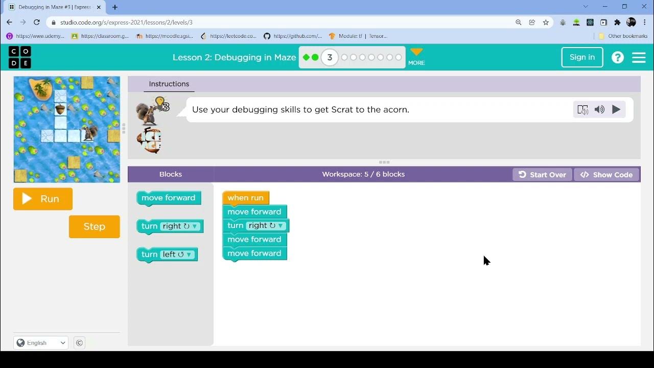 L2-3 |Code.org | Express-2021 | Lesson 2: Debugging in Maze | level 3 - YouTube