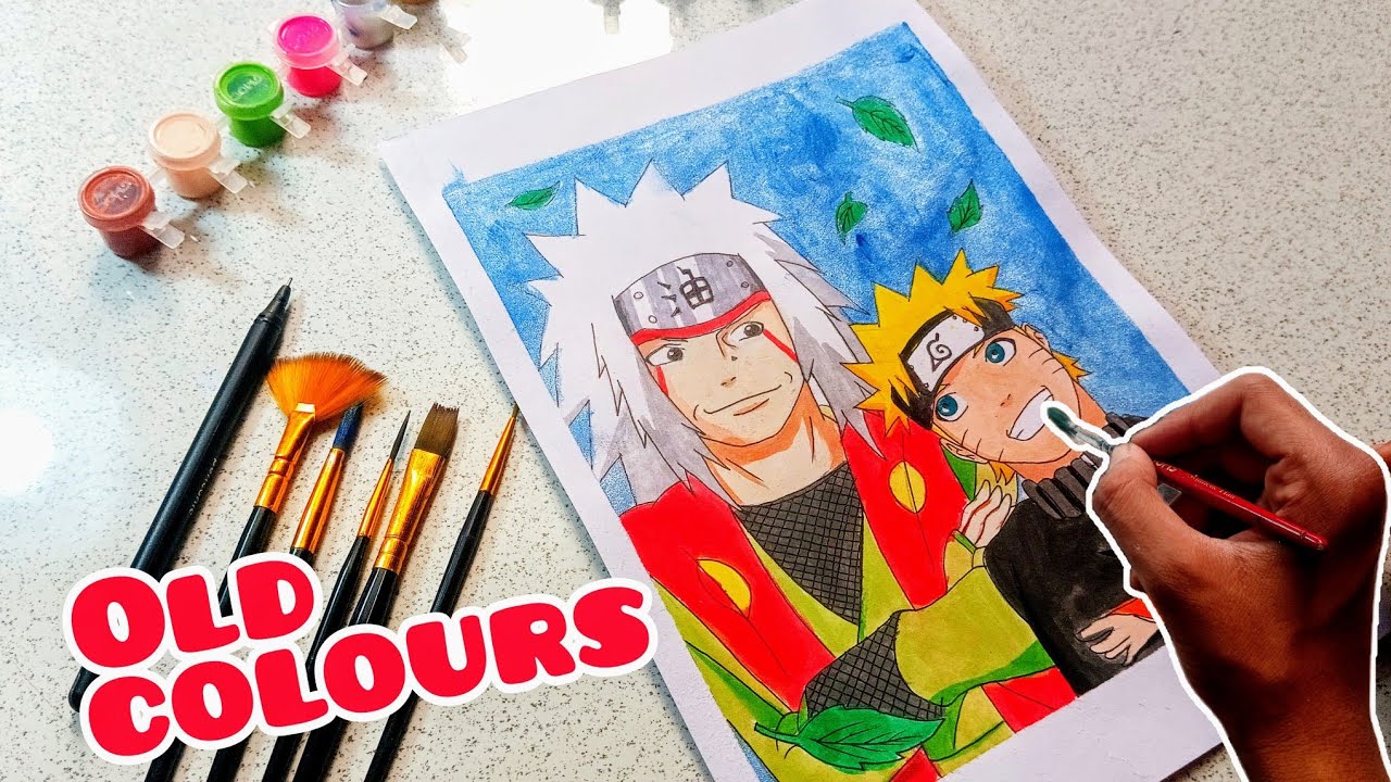 Naruto and jiraya drawing using ||old colours|| - YouTube