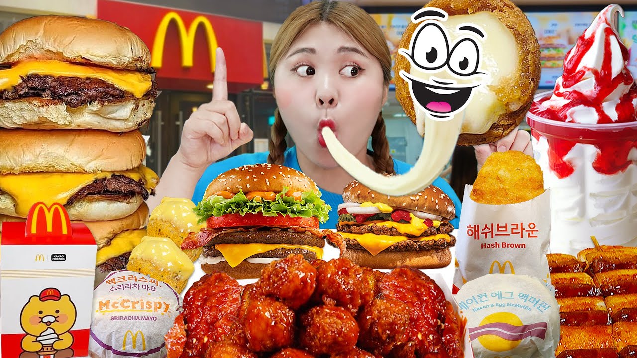 Mukbang Hamburger🍔 HAPPY MEAL CROCS AT MCDONALDS EATING SOUNDS by HIU ...