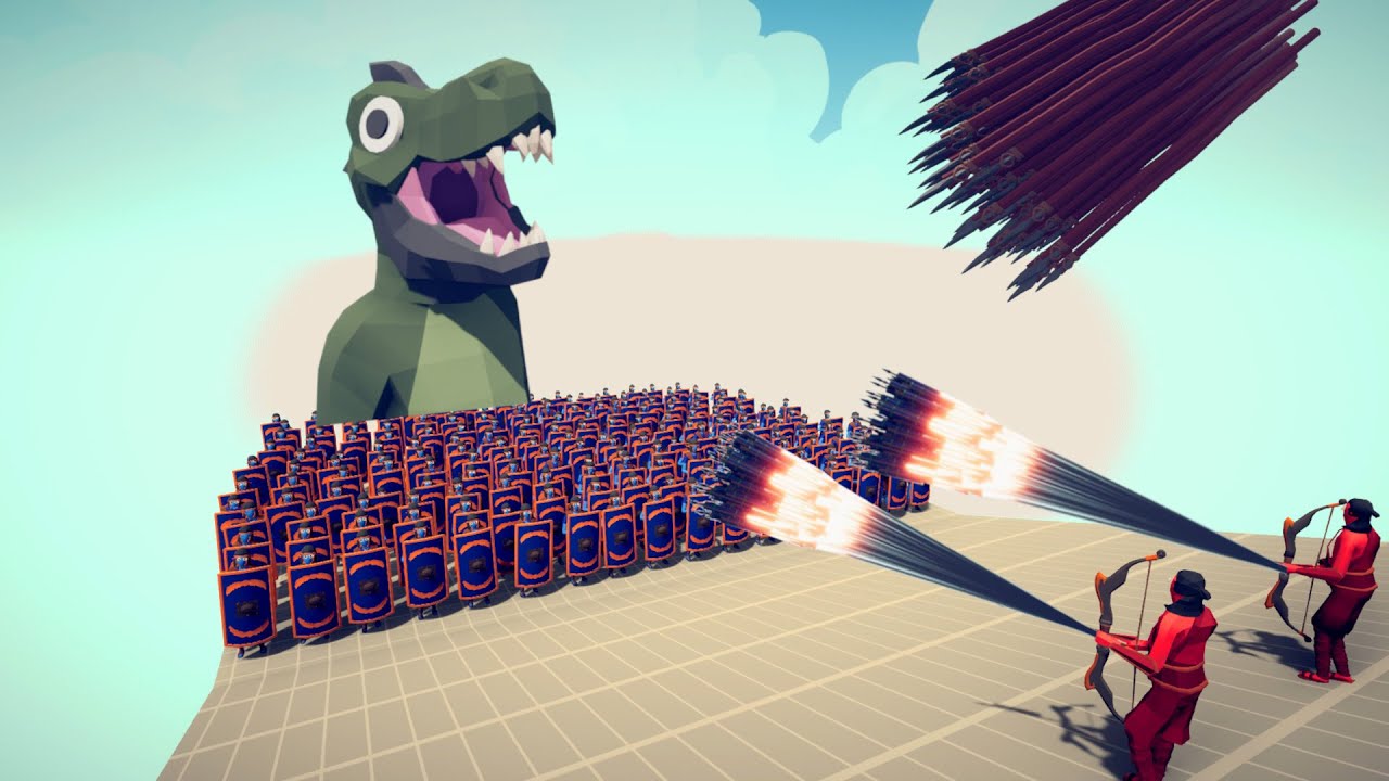 GIANT DINOSAUR + 100x SHIELD vs. 2x GODS | TABS - Totally Accurate ...