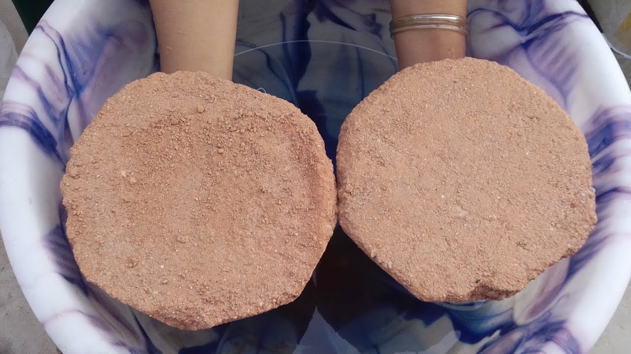 gritty red sand bowl shape water crumbling satisfying 🤗 - YouTube