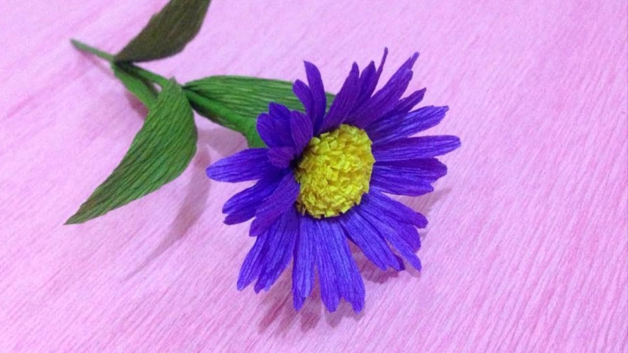 Beautiful Aster Crepe Paper flowers - Flower Making of Crepe Paper ...