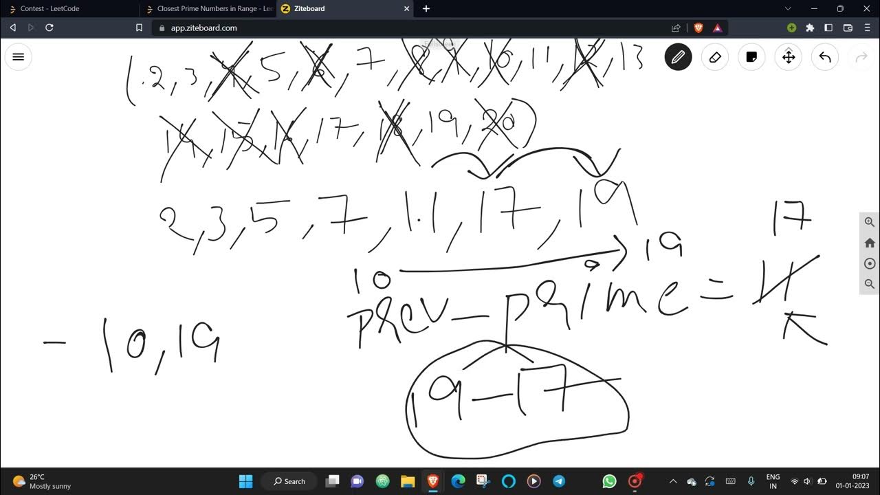 Closest Prime Numbers || Weekly Contest 326 || Leetcode || Solution ...
