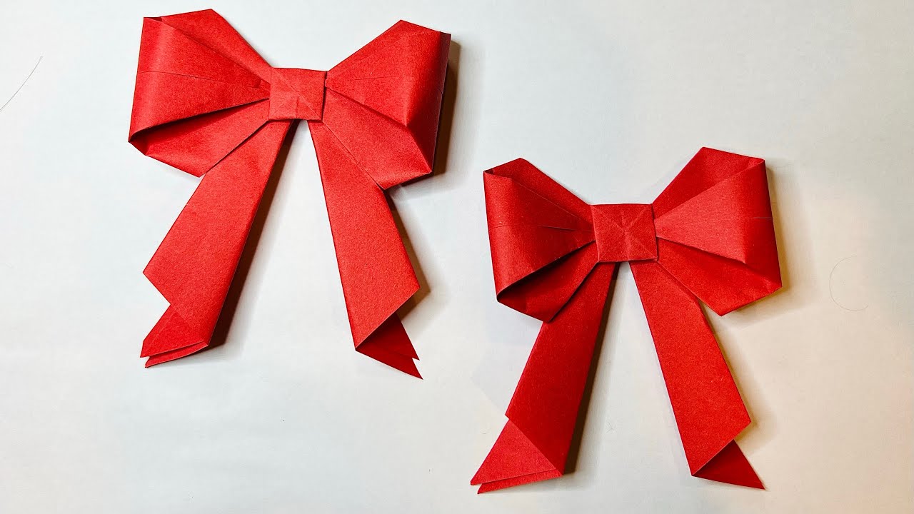 easy paper bow making - origami bow - YouTube