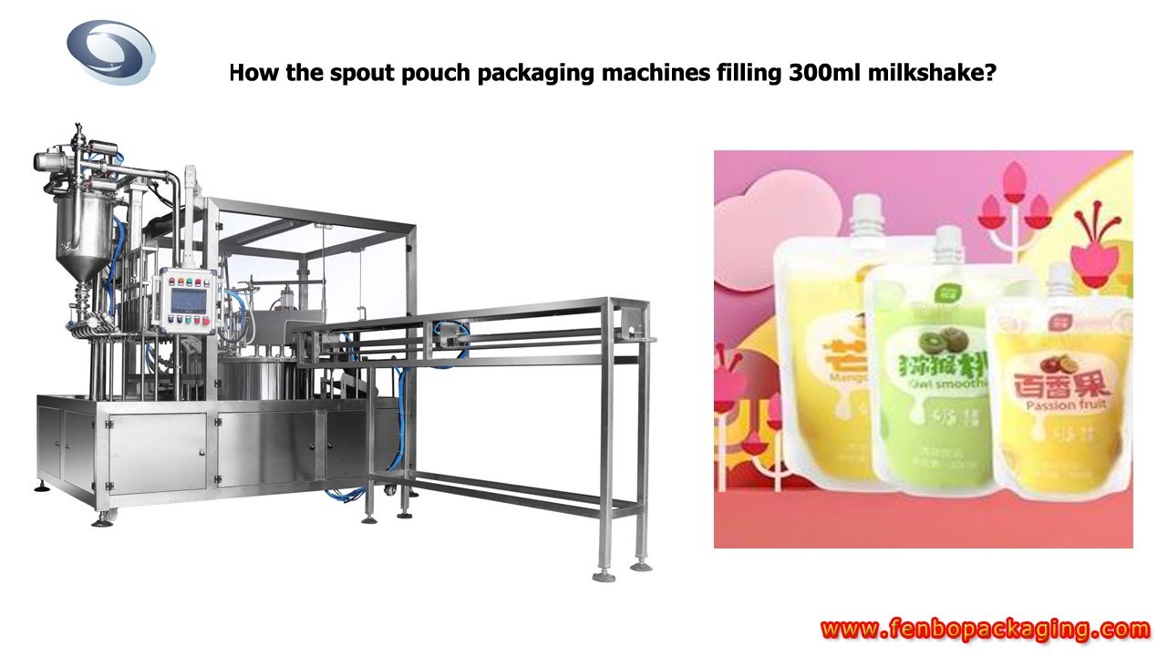 How the spout pouch packaging machines filling 300ml milkshake? - YouTube