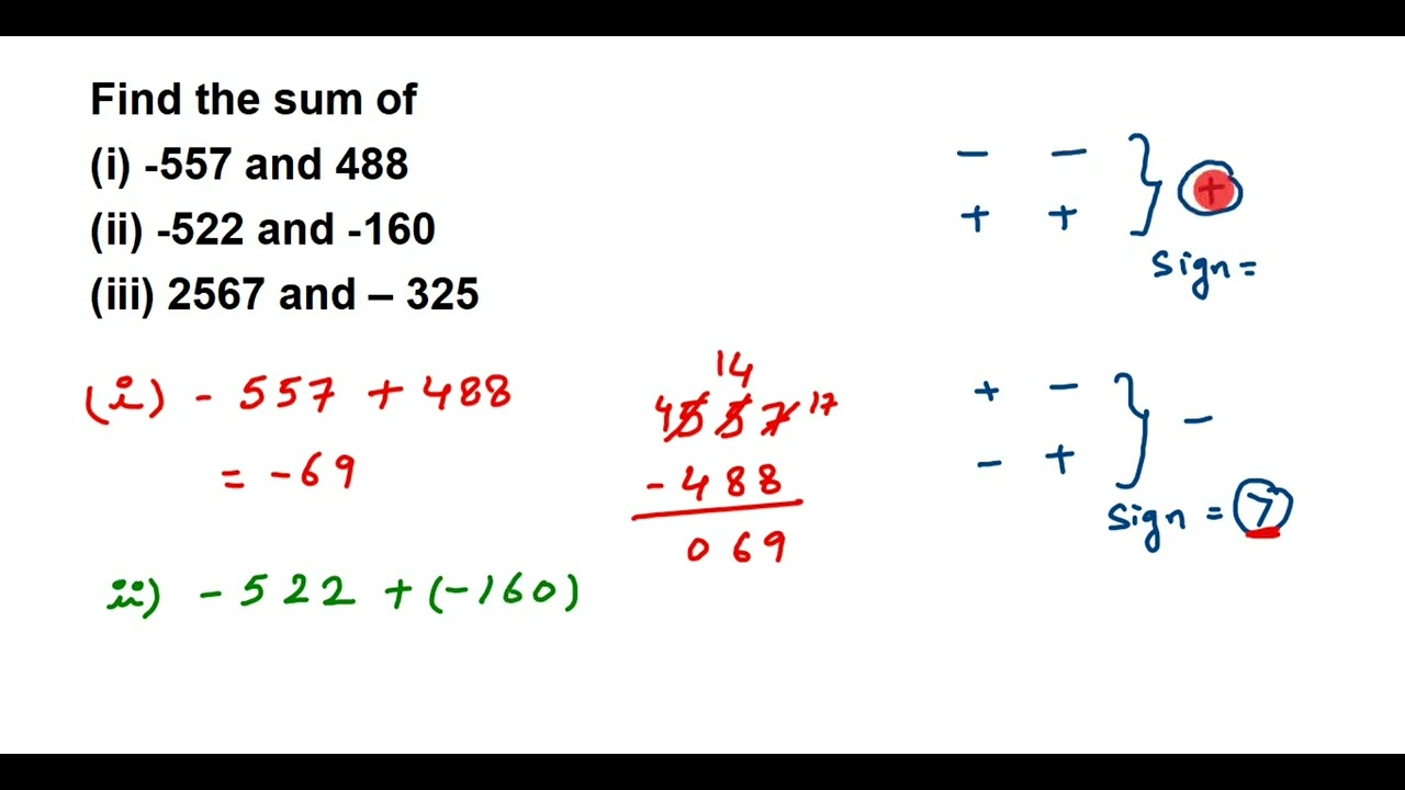 Find The Sum Of i 557 And 488 ii 522 And 160 iii 2567 And 325 Find The Sum Of i 557 And 488 ii 522 And 160 iii 2567 And 325