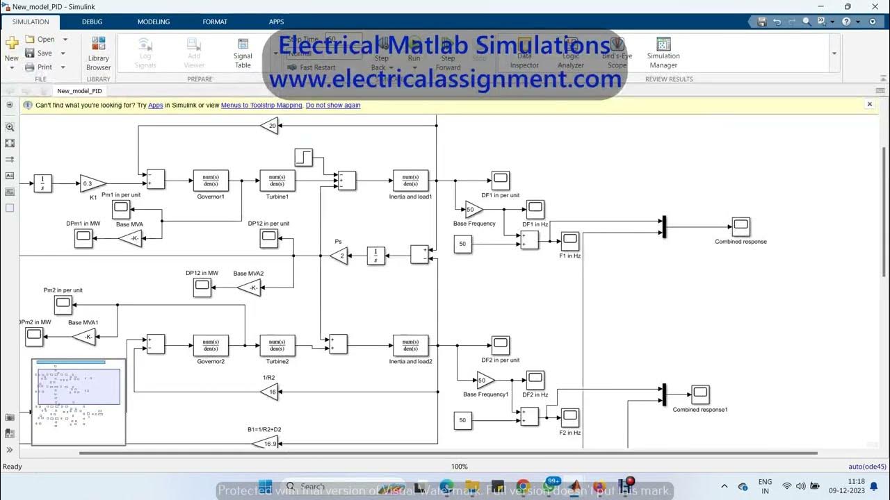 TWO AREA POWER CONTROL USING PID CONTROLLER WITH GENERATION CONTROL #Matlab #Simulink # ...