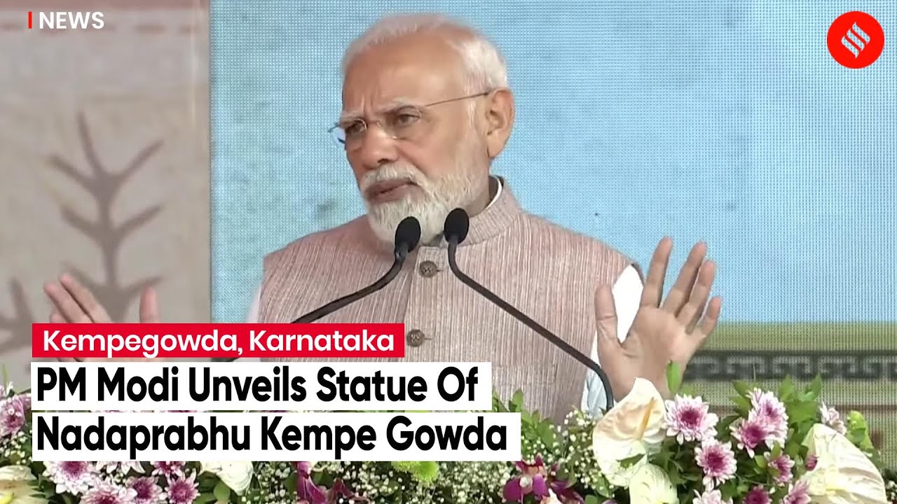LIVE- Karnataka: Prime Minister Narendra Modi Unveils Statue Of ...