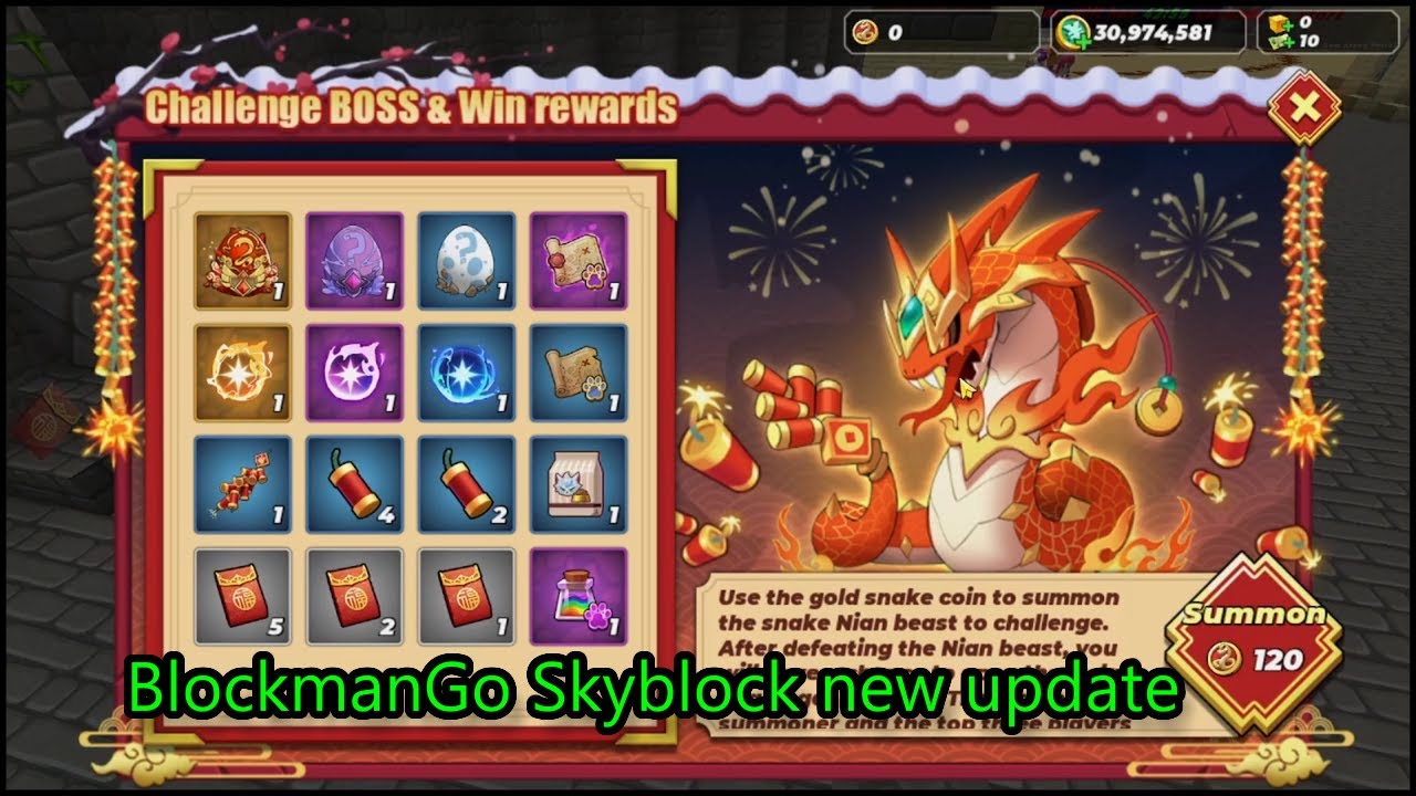 BlockmanGo Skyblock new update 17 1 2025 CNY 29 1 25 - YouTube