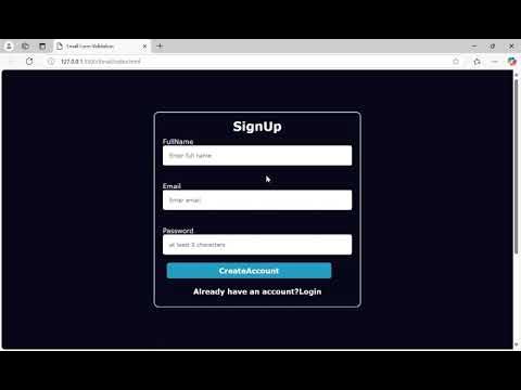 Email validation form using HTML CSS JavaScript - YouTube