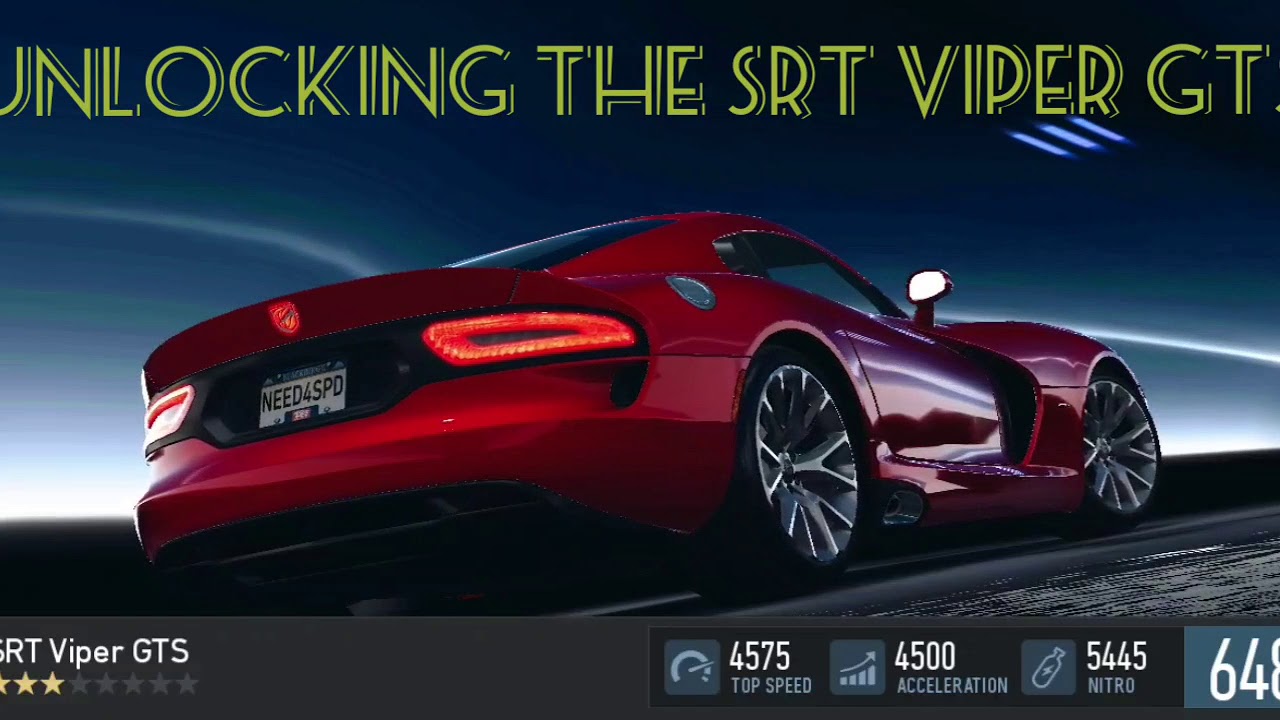 NFS No Limits Unlocking The SRT Viper GTS - YouTube