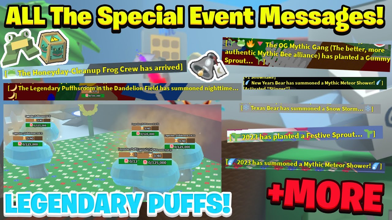 ALL Special Event Messages! (Updated) | Bee Swarm Simulator 🐝 - YouTube
